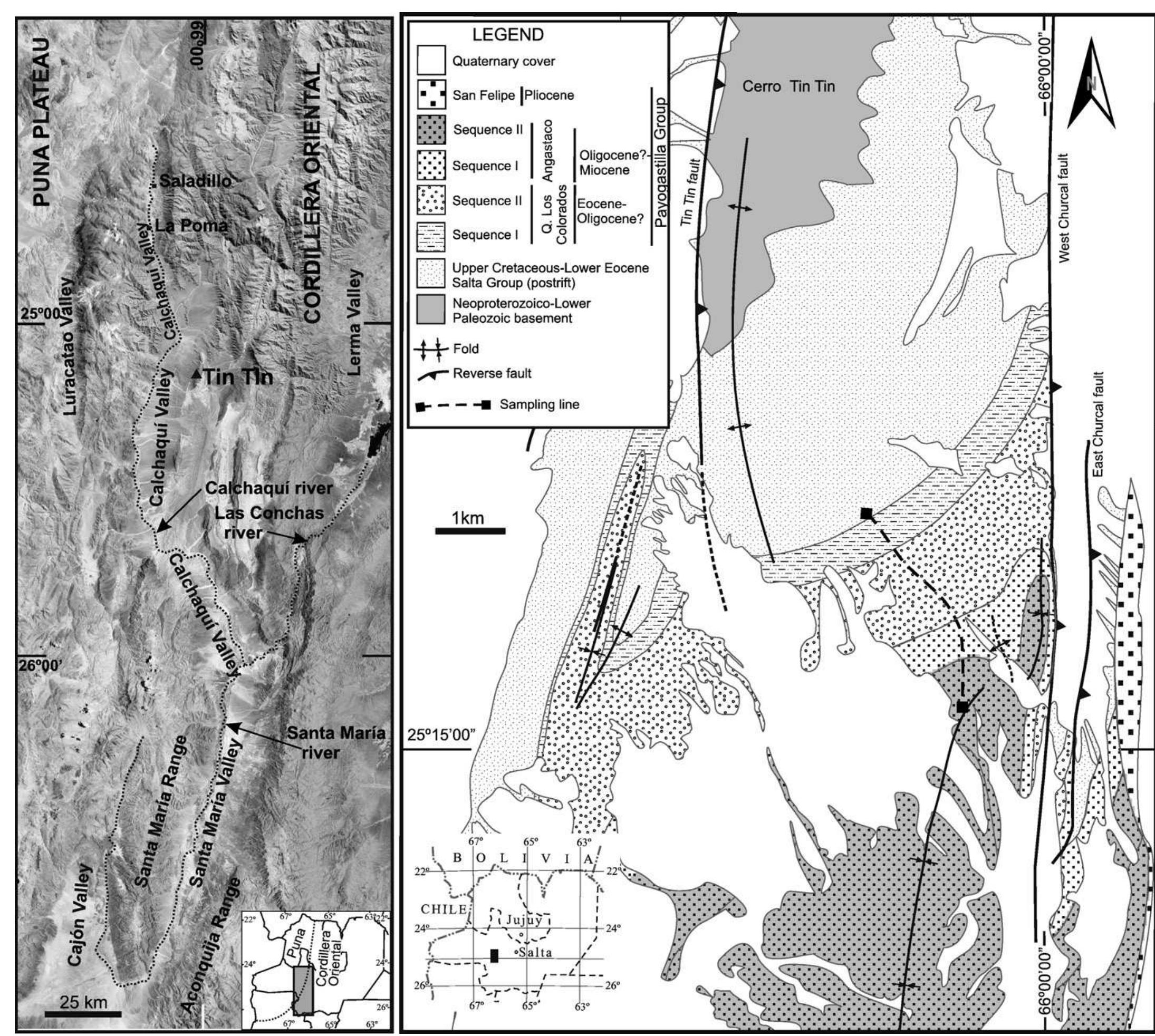 Location and geologic map of the tin tin basin.