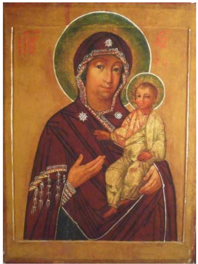 The icon our lady of lukiskés in its 18" century version.
