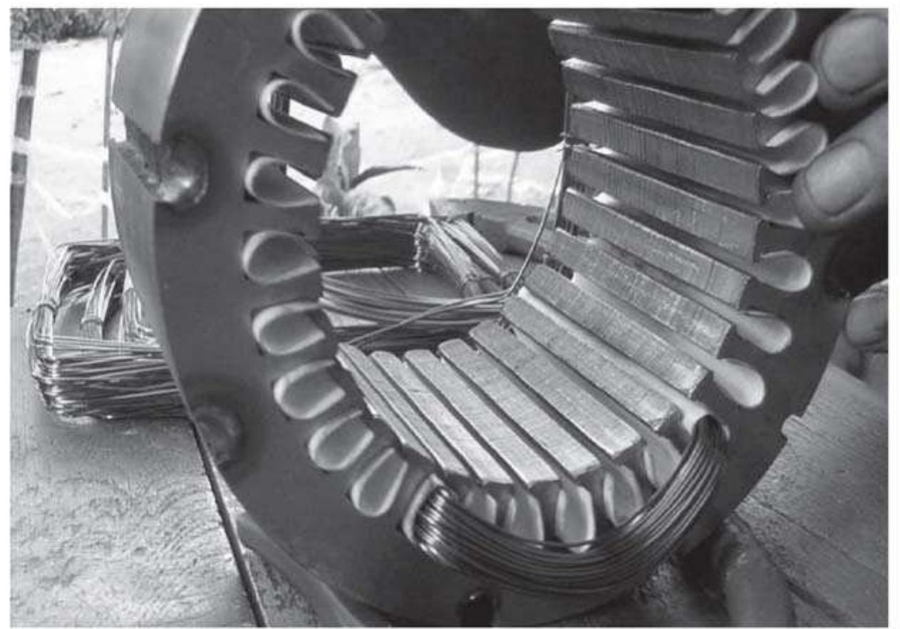 Armature winding then, the copper wires for salient pole