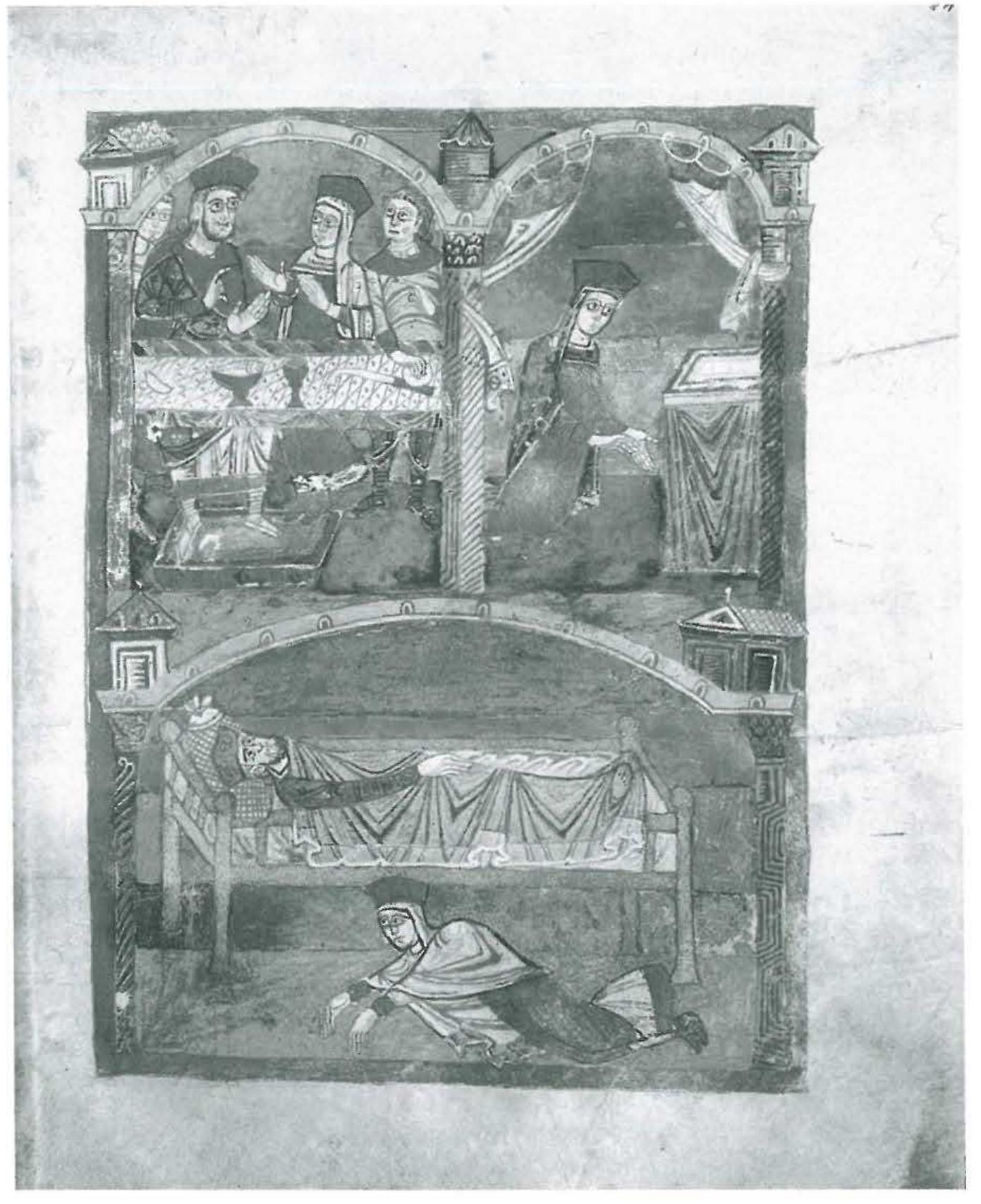 1 radegund at the table, praying and refusing the bed. vie