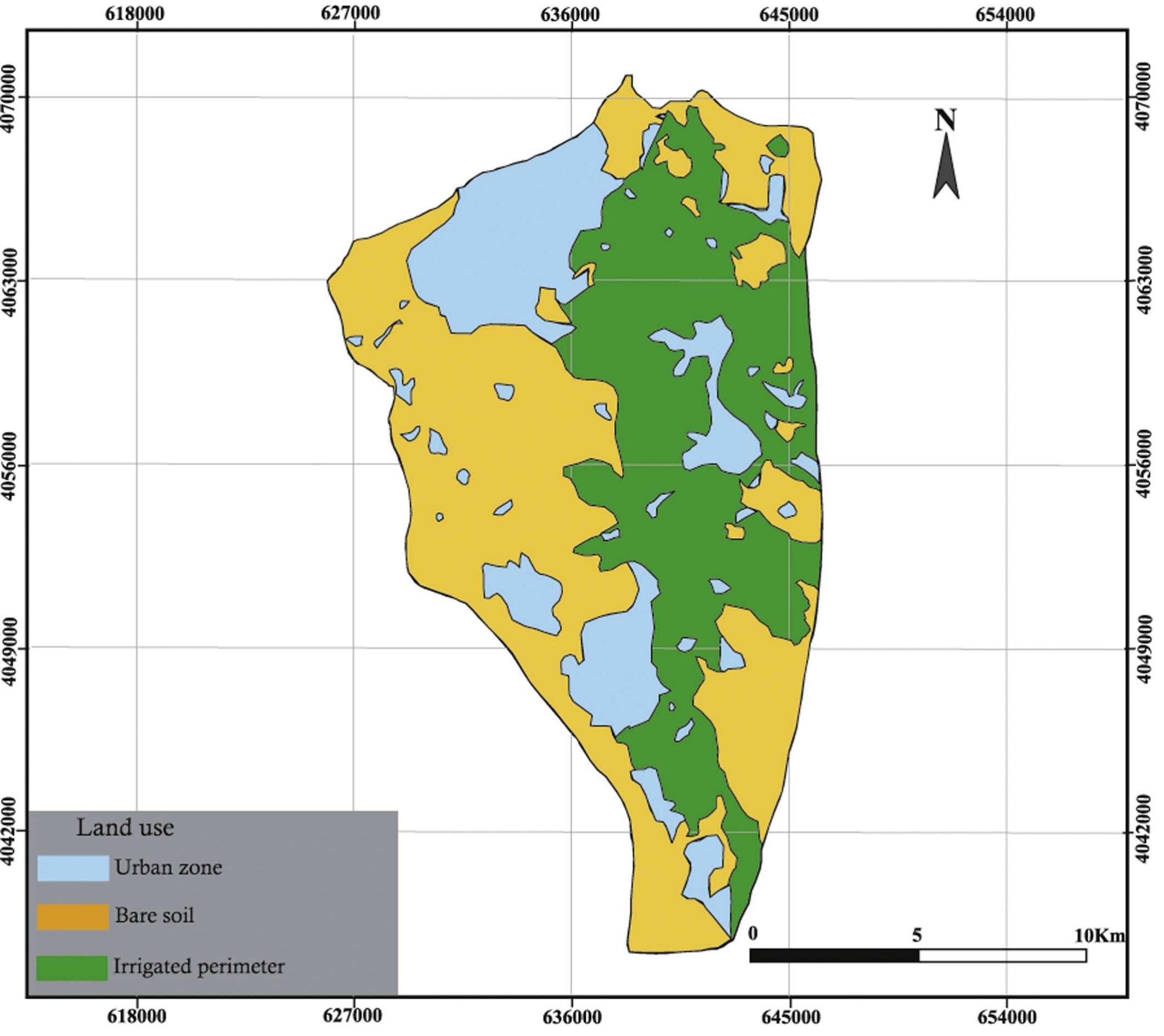 Land use map of the grombalia basin.