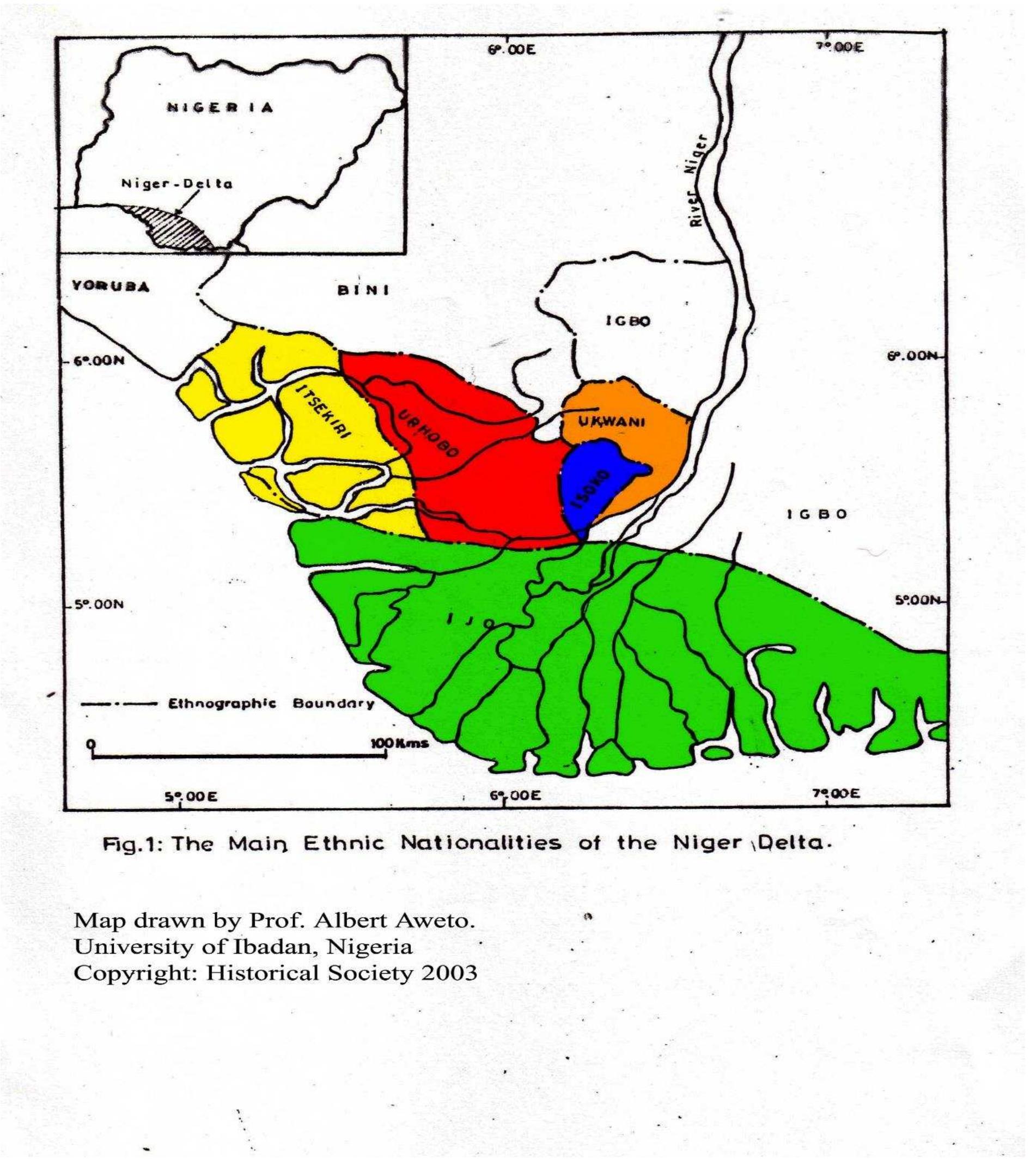 Map of nigeria showing the niger-delta and map of