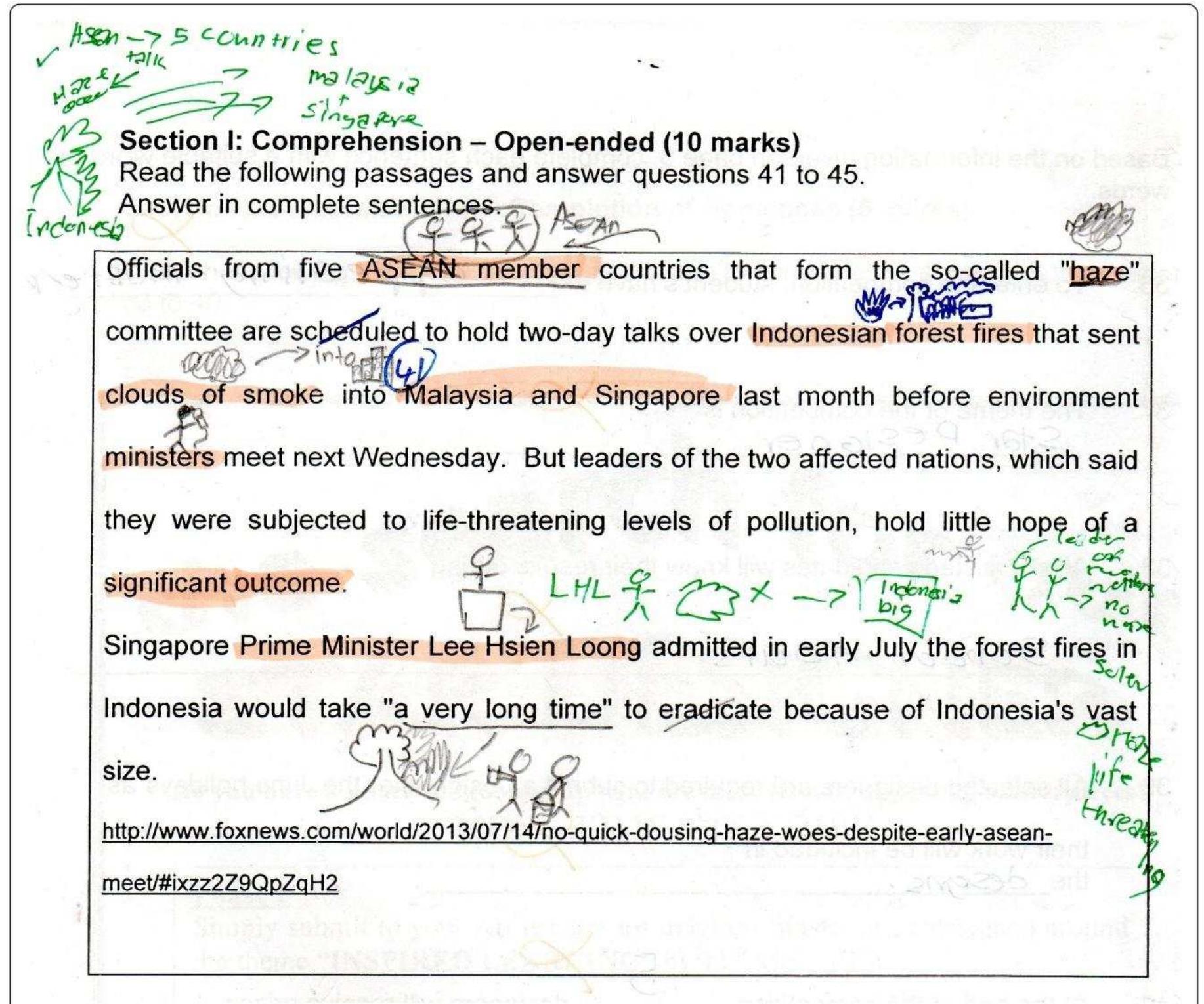 Asample of pupil’s attempt at drawing pictures to visualise