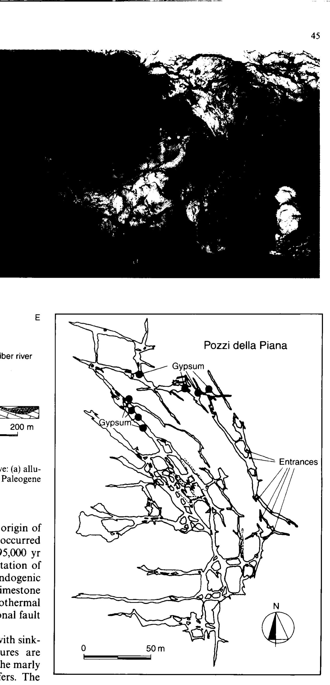 Map of pozzi della piana cave plan the parrano gorge caves