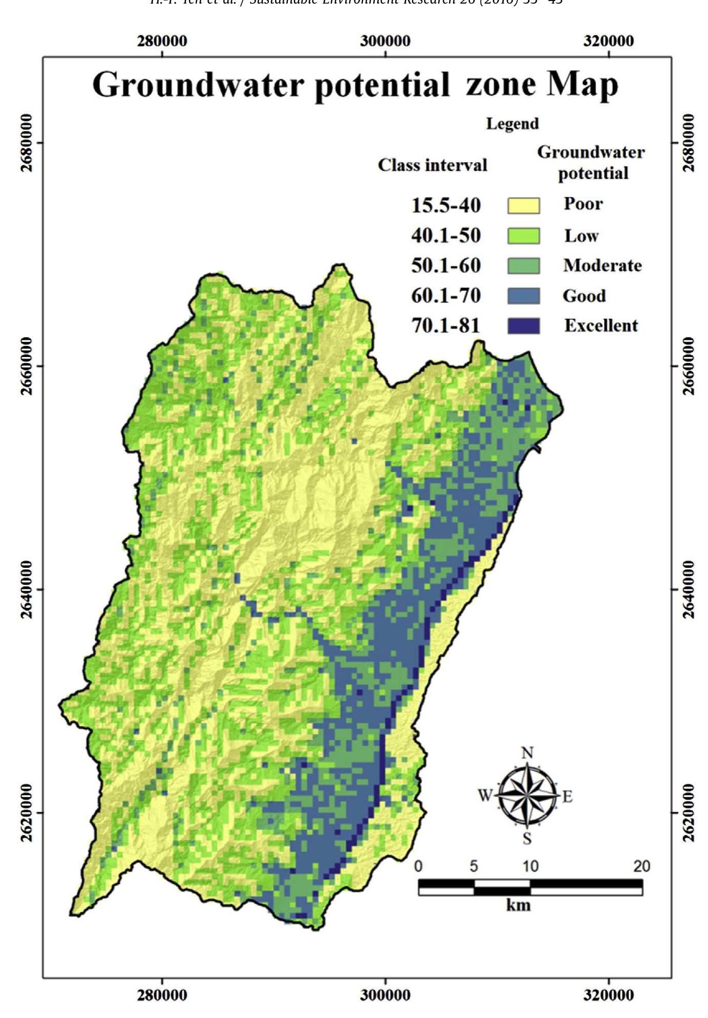 Groundwater potential zone map prepared using gis.