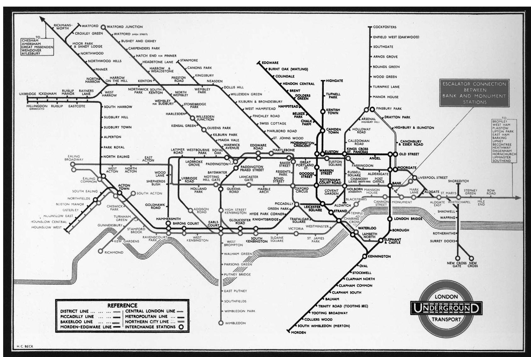 Harry c. beck card folder “no 2, 1934,” london underground