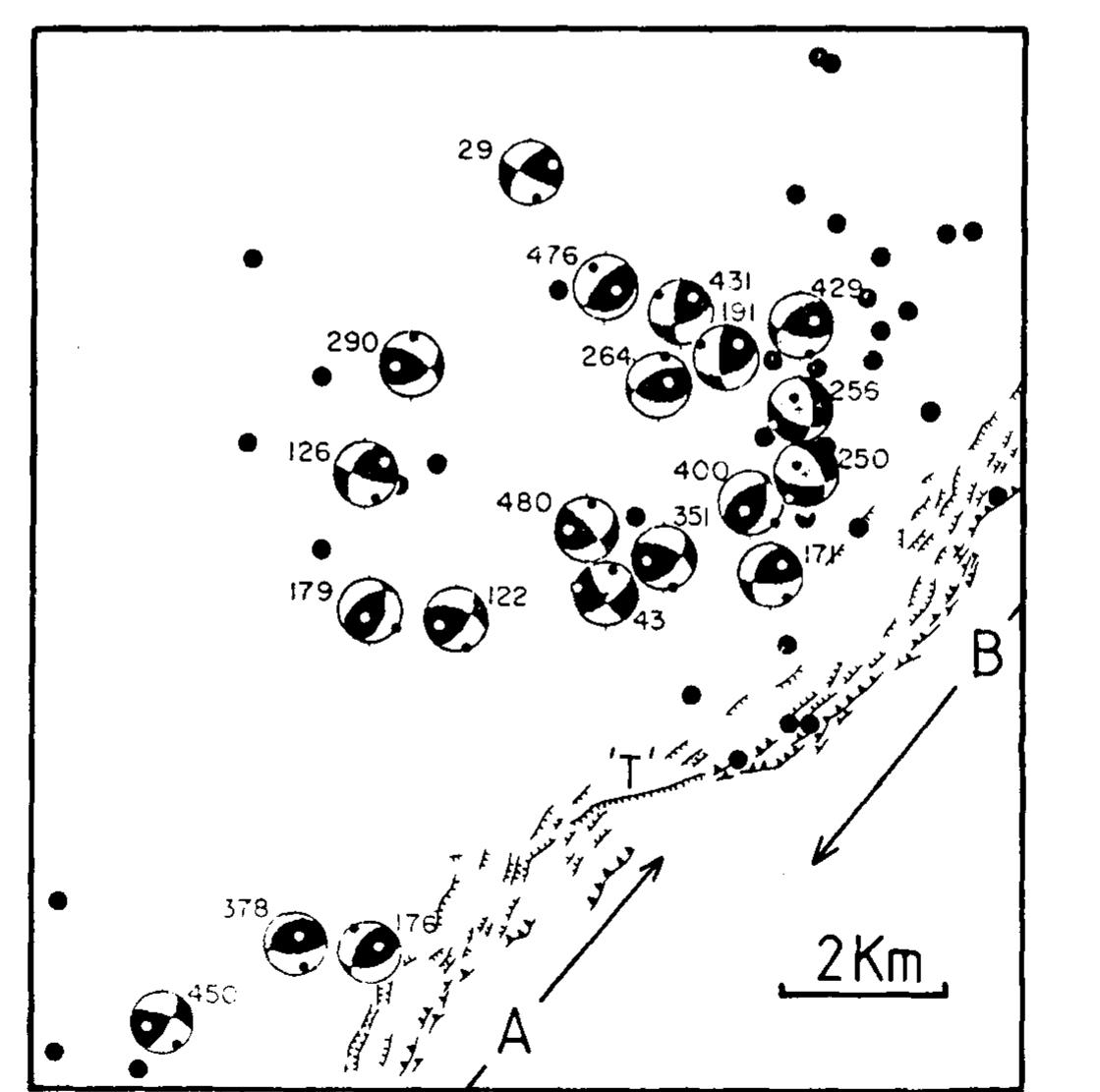 Detailed map of the junction between segments a and b. the