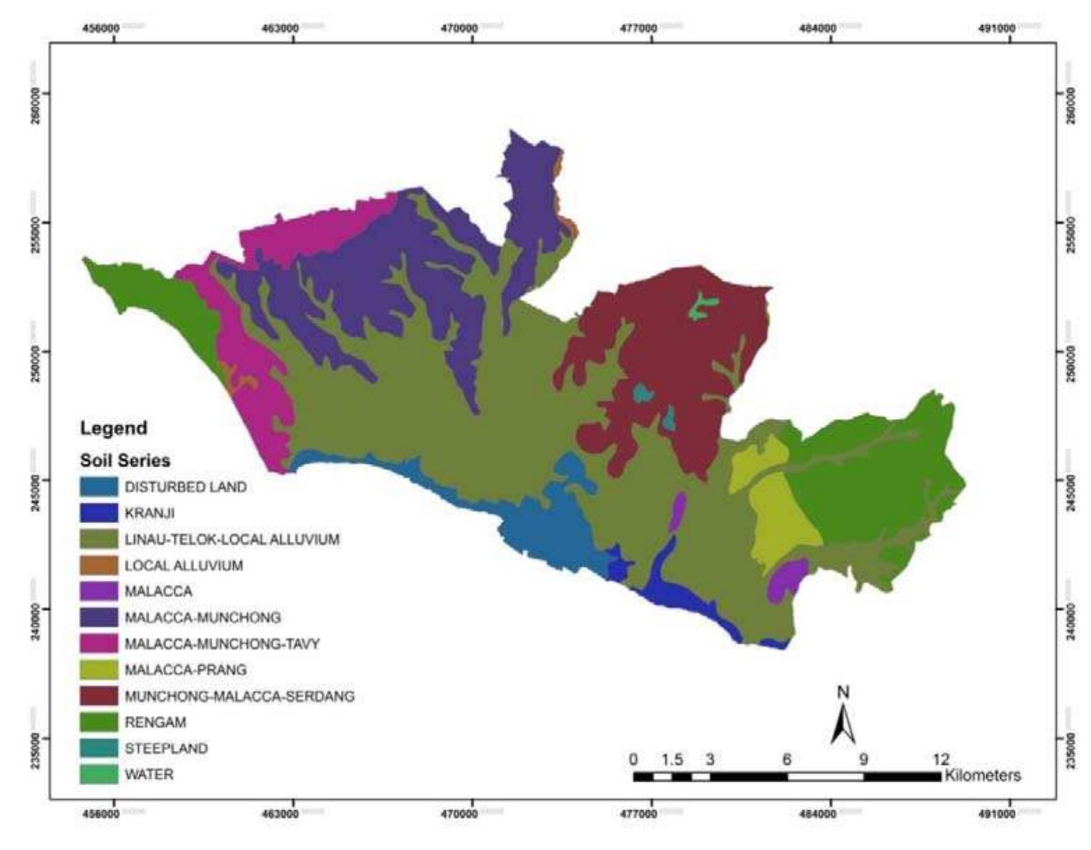 Soil series map of the melaka watershed this watershed is