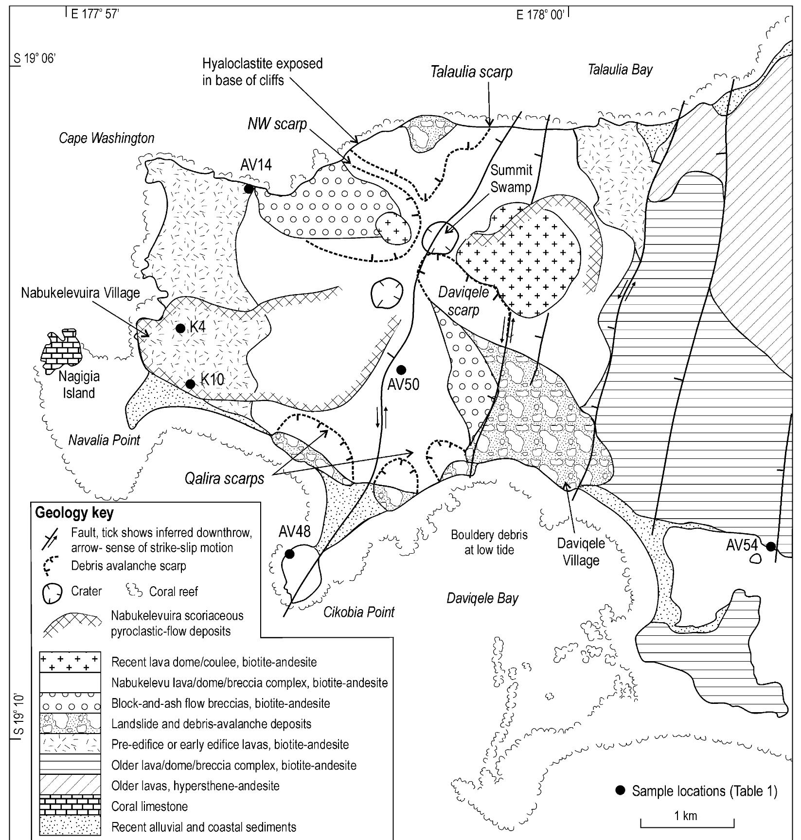 Geological sketch map of nabukelevu province, combining