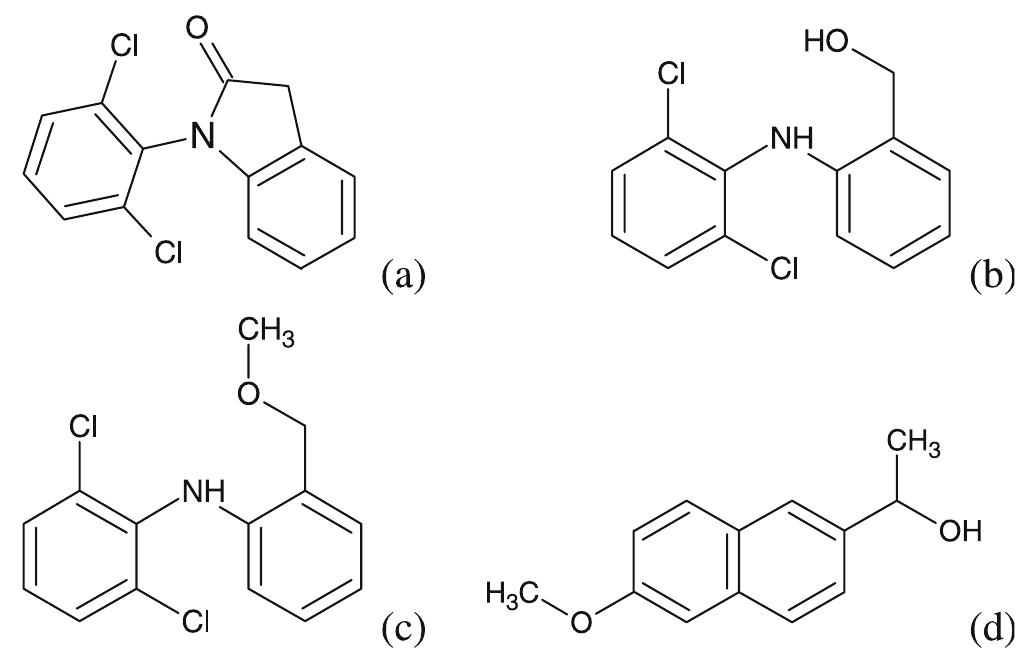 Chemical structures of the degradation products of