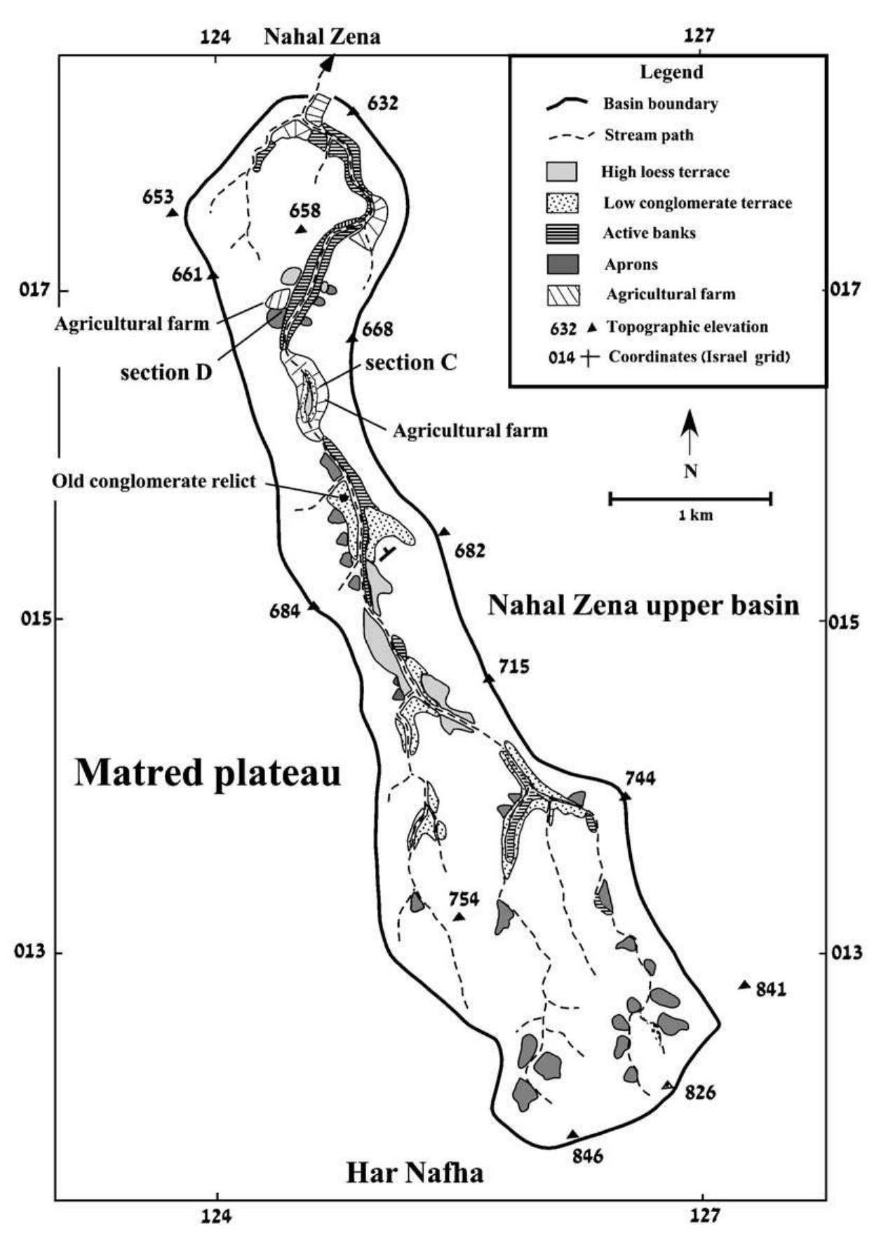 Geomorphological map of the nahal zena basin. and 8th