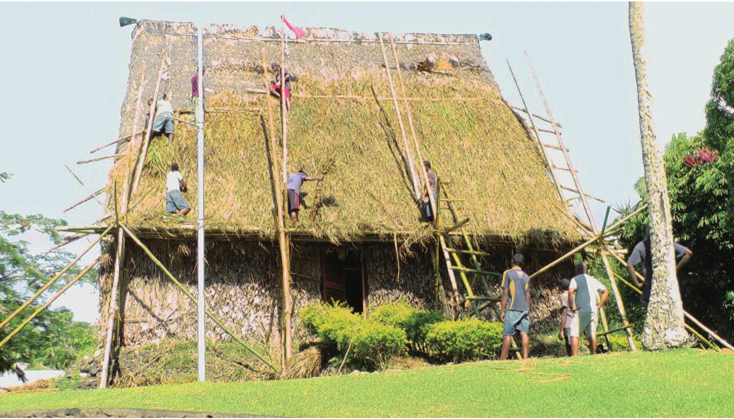 Re-thatching a roof by dawasamu intailevu © pacific heritage