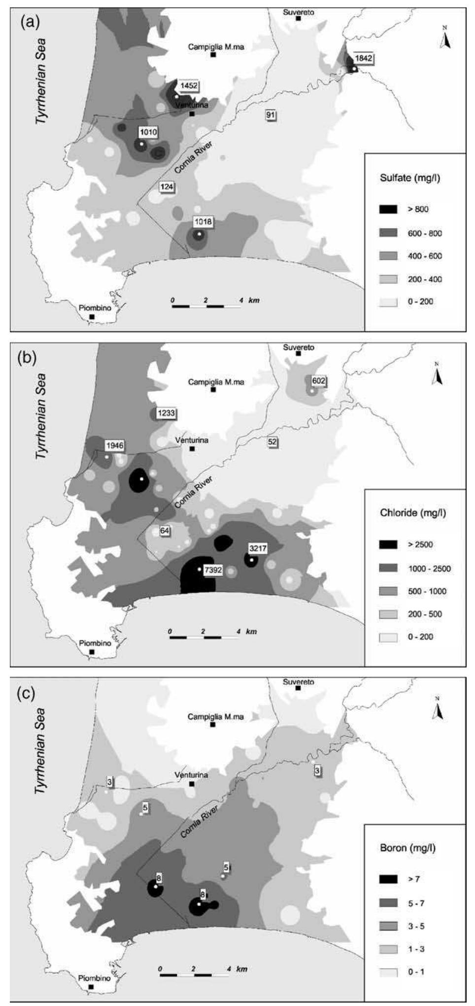 Gis-based geochemical maps showing the distributions of