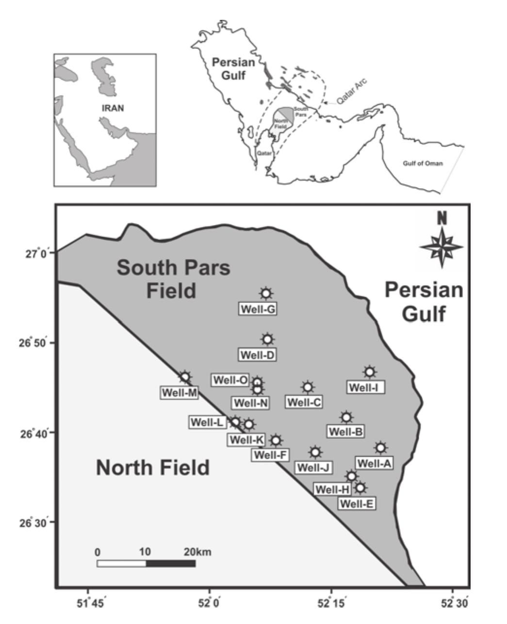 |. location map of the south pars and north dome fields