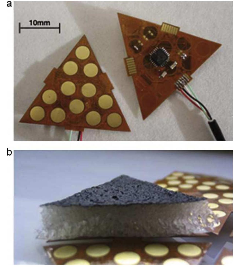 The triangle module. (a) each sensor implements 12 taxels