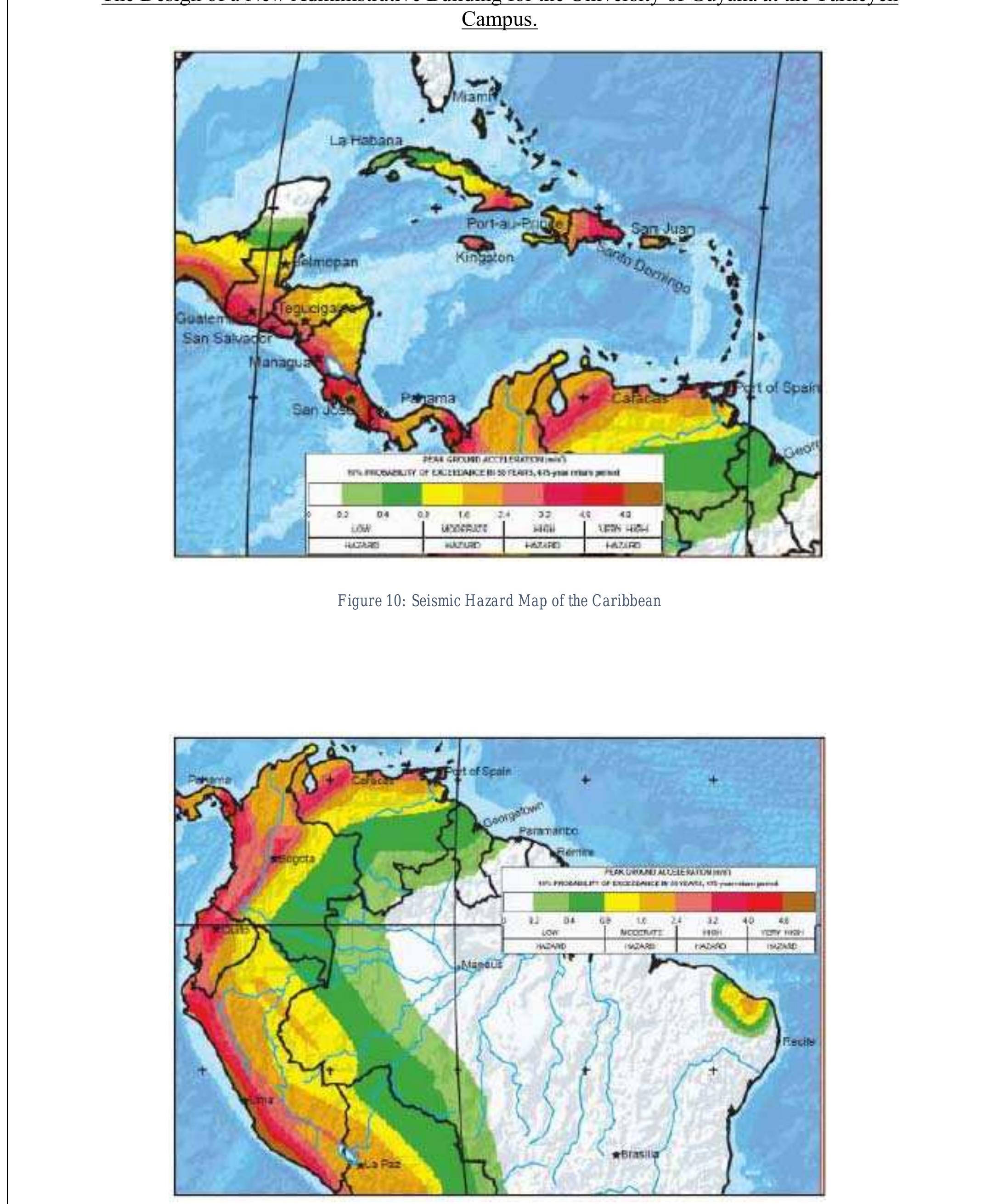 Seismic hazard map of upper south america
