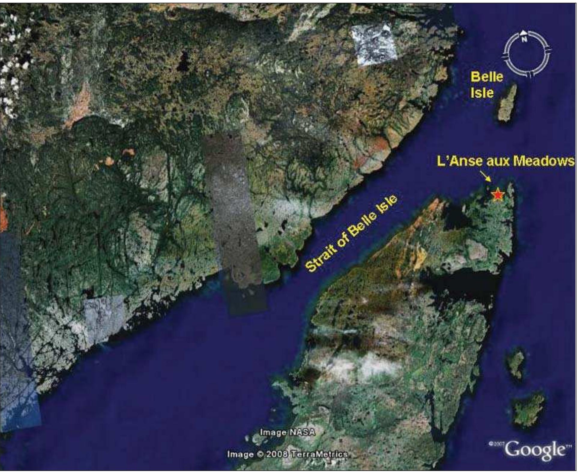 The strait of belle isle. map © google earth.