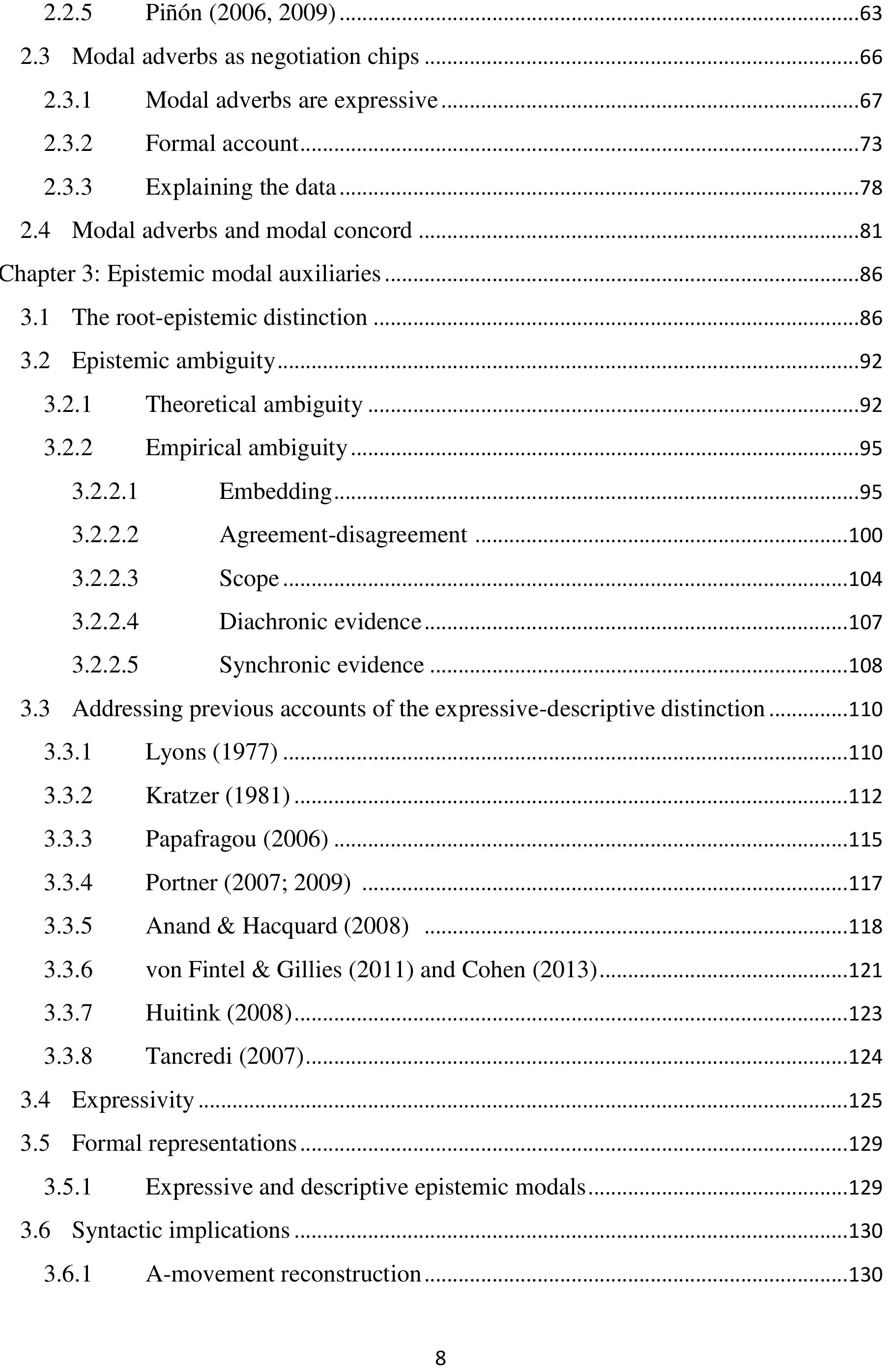 Table 2 - Degrees of Assertion
