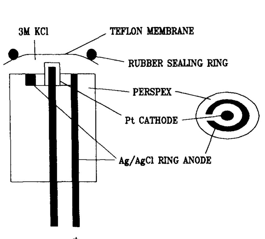 Design of the clark-type electrode. an ag ring anode