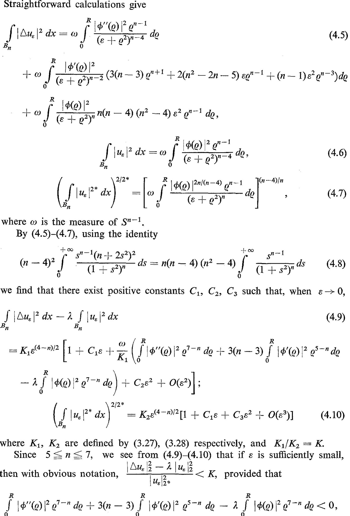 Figure 3 - Critical exponents, critical dimensions and the