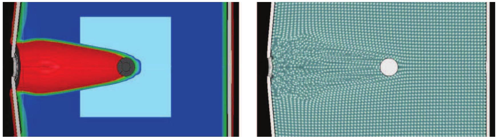 Cavity formed in the drag phase at t 0.12 ms. left: ale