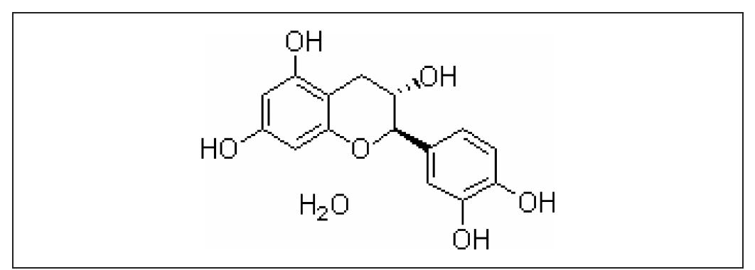 chemical structure of (+)-catechin.