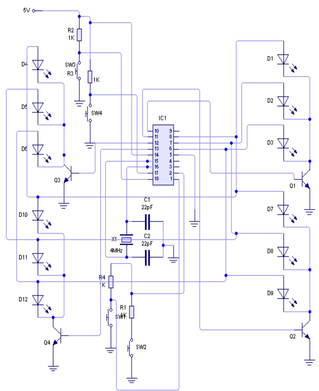 Complete circuit diagram of the designed