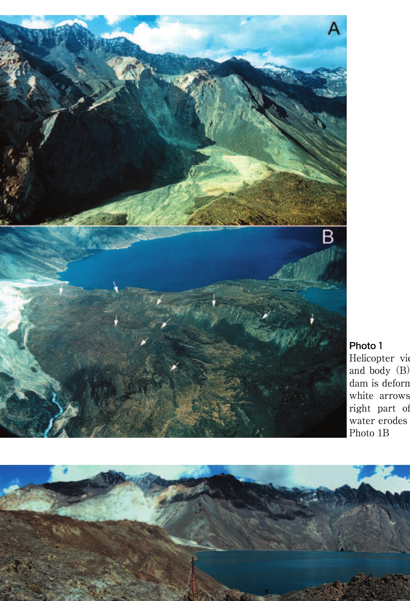 Hoto2 location of the assumed “right-bank landslide” (marked