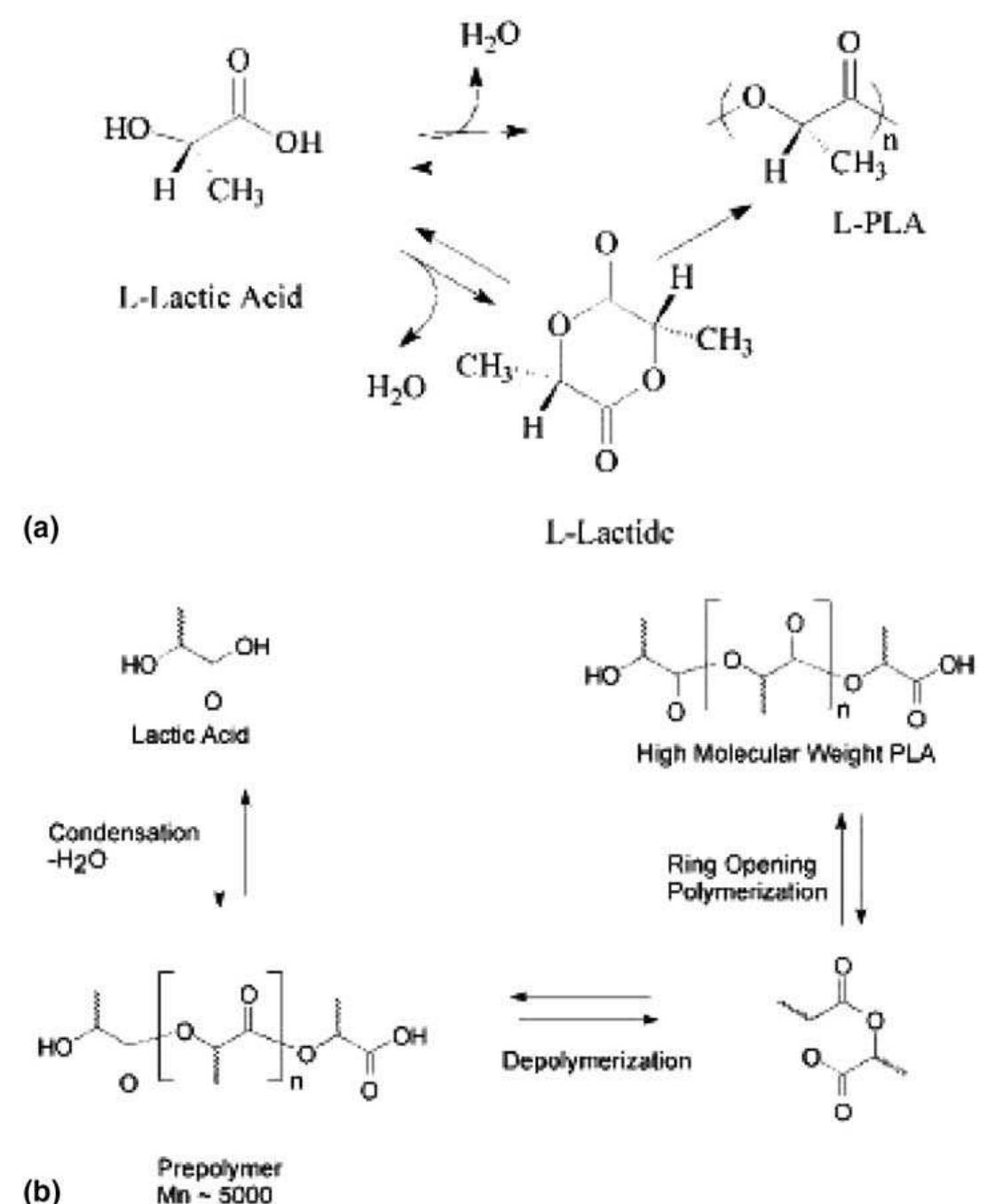 (a) polymerization route to polylactide [87]. reproduced