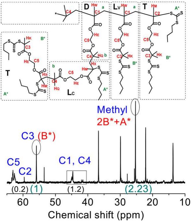 Inverse gated decoupled ‘sc nmr spectrum of hyper- branched