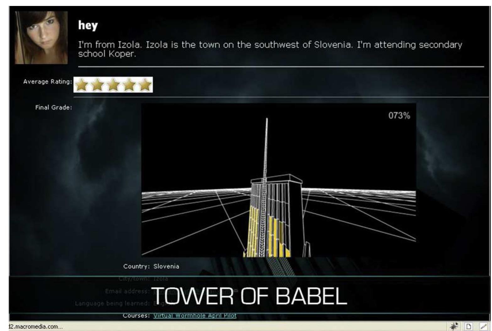 Tower of babel construction shown as an animation.