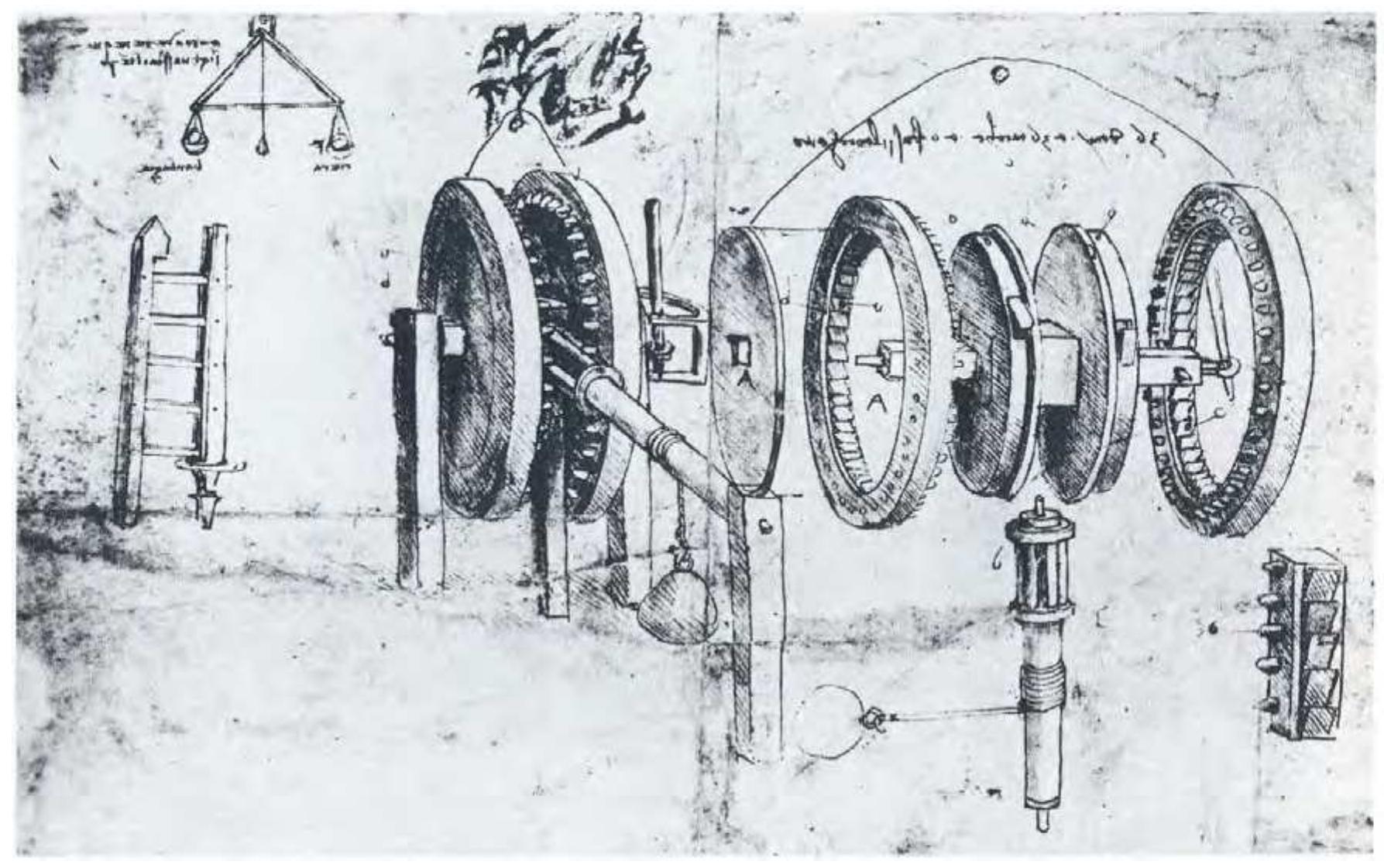 (f) exploded and extended drawing of ratchet device, da