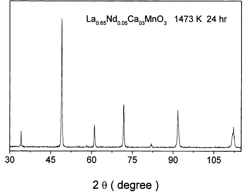 X-ray diffraction pattern for a_ selected sample