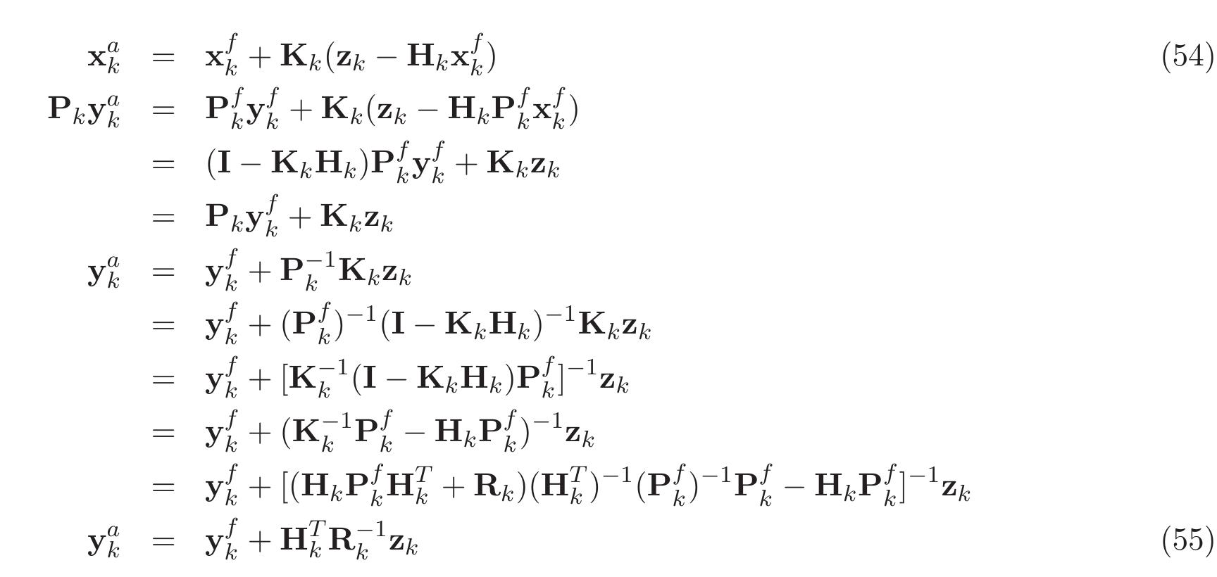 With this changes we try to write kalman filter equations in