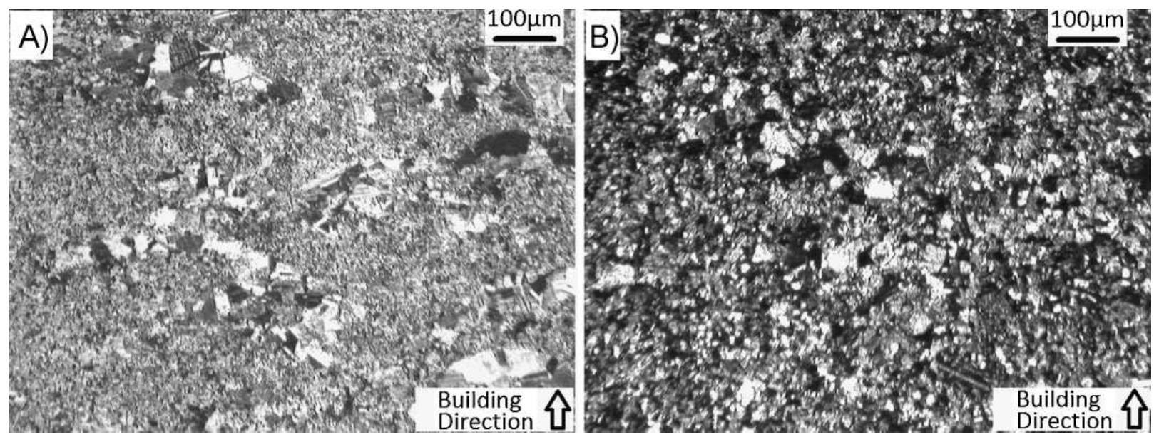 A) optical micrograph showing the microstructure after ebm,