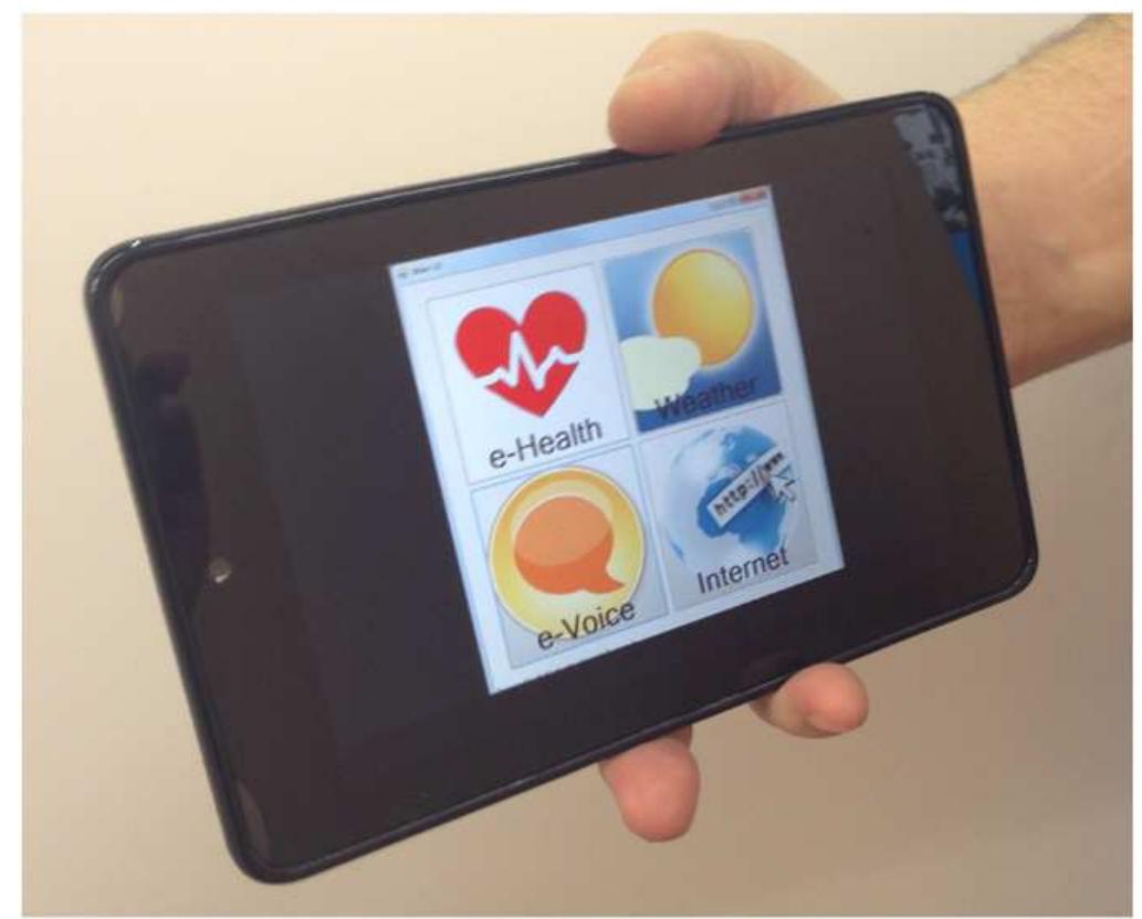 Tablet pc main control interface.