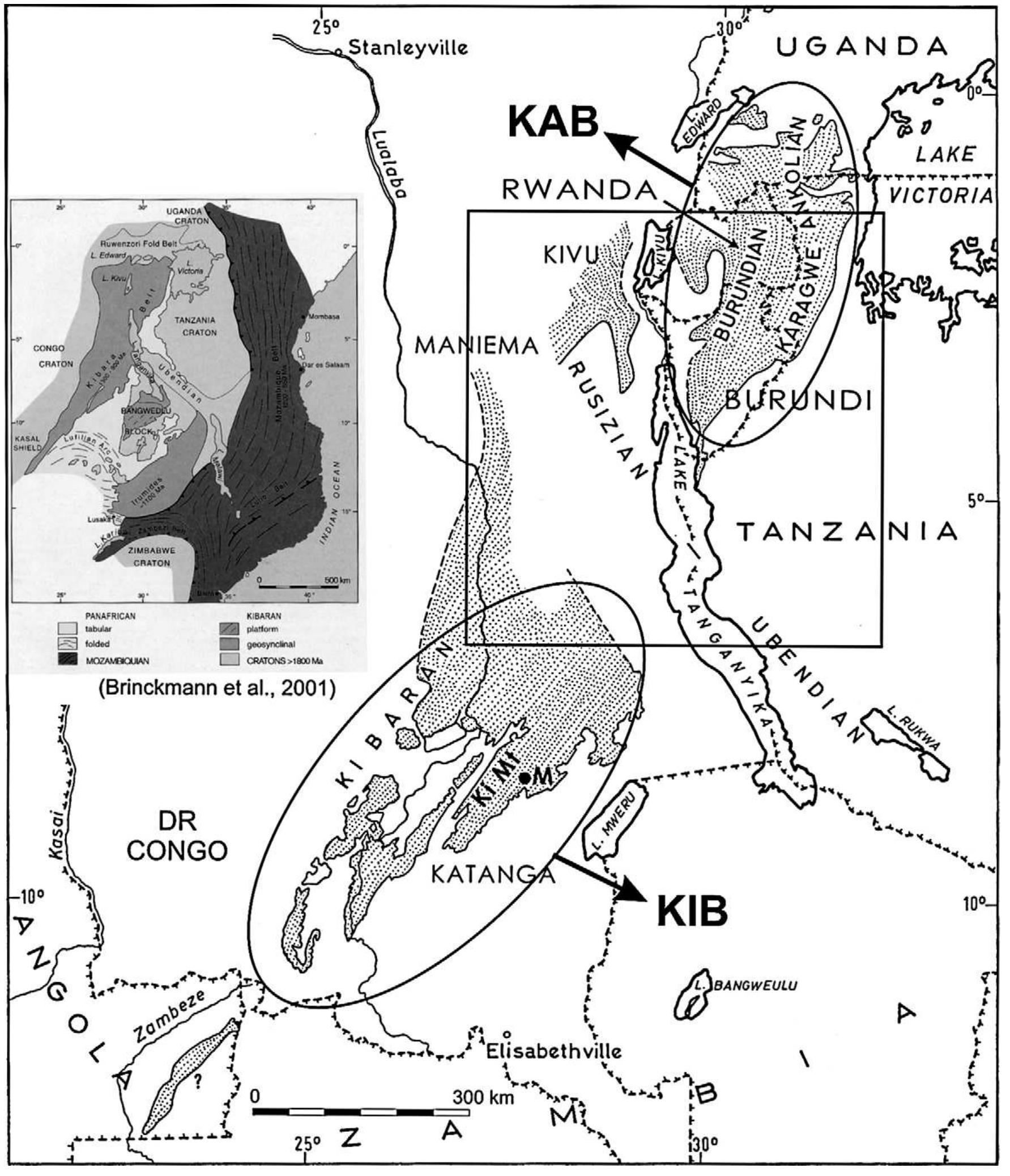 (a) sketch map of the two distinct “karagwe-ankole belt”