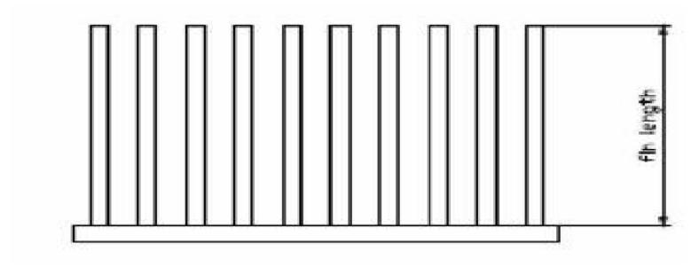 (1).schematic diagram of rectangular pin fins heat sink pin