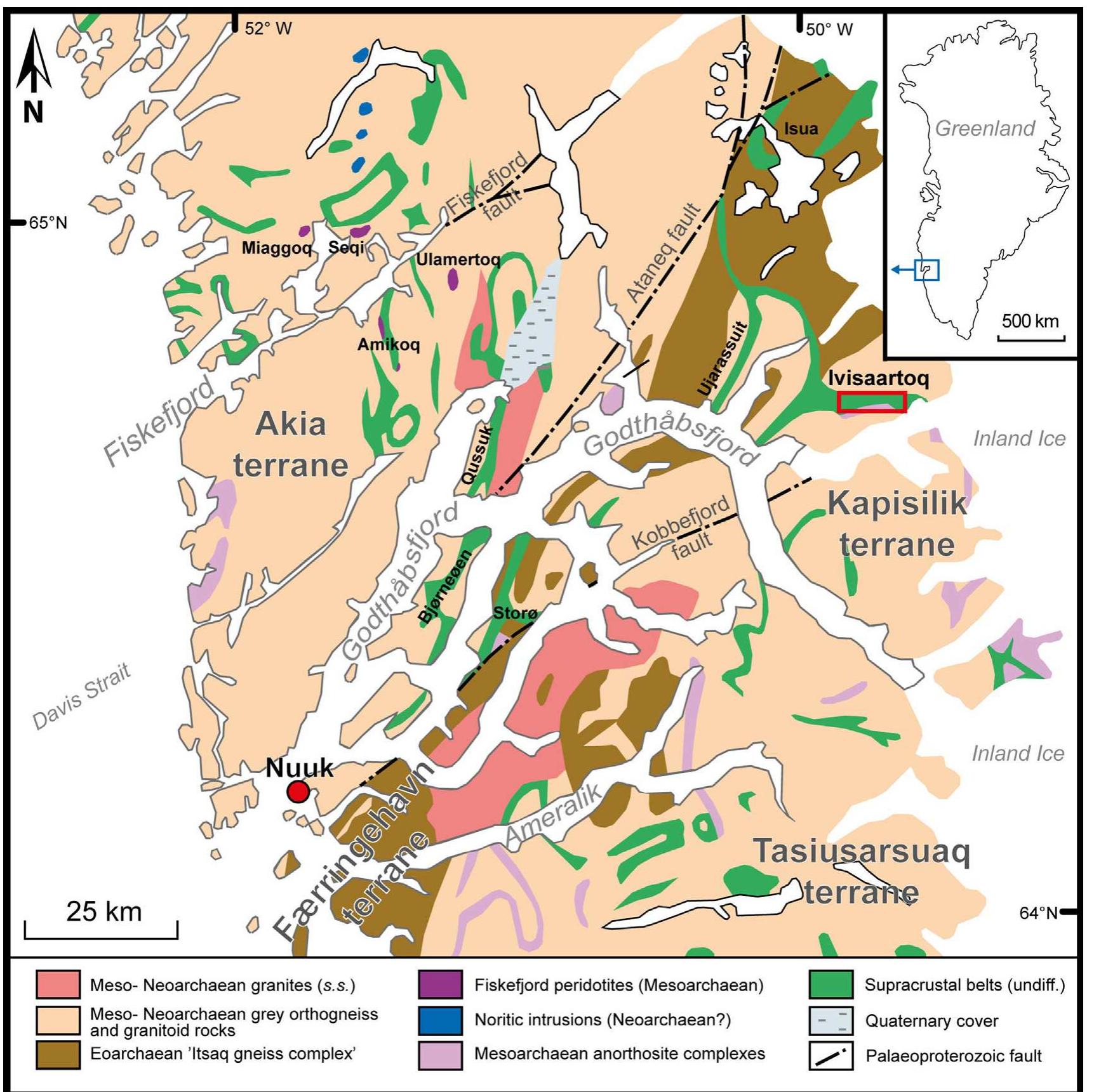 Geological map of the nuuk region of southern west greenland