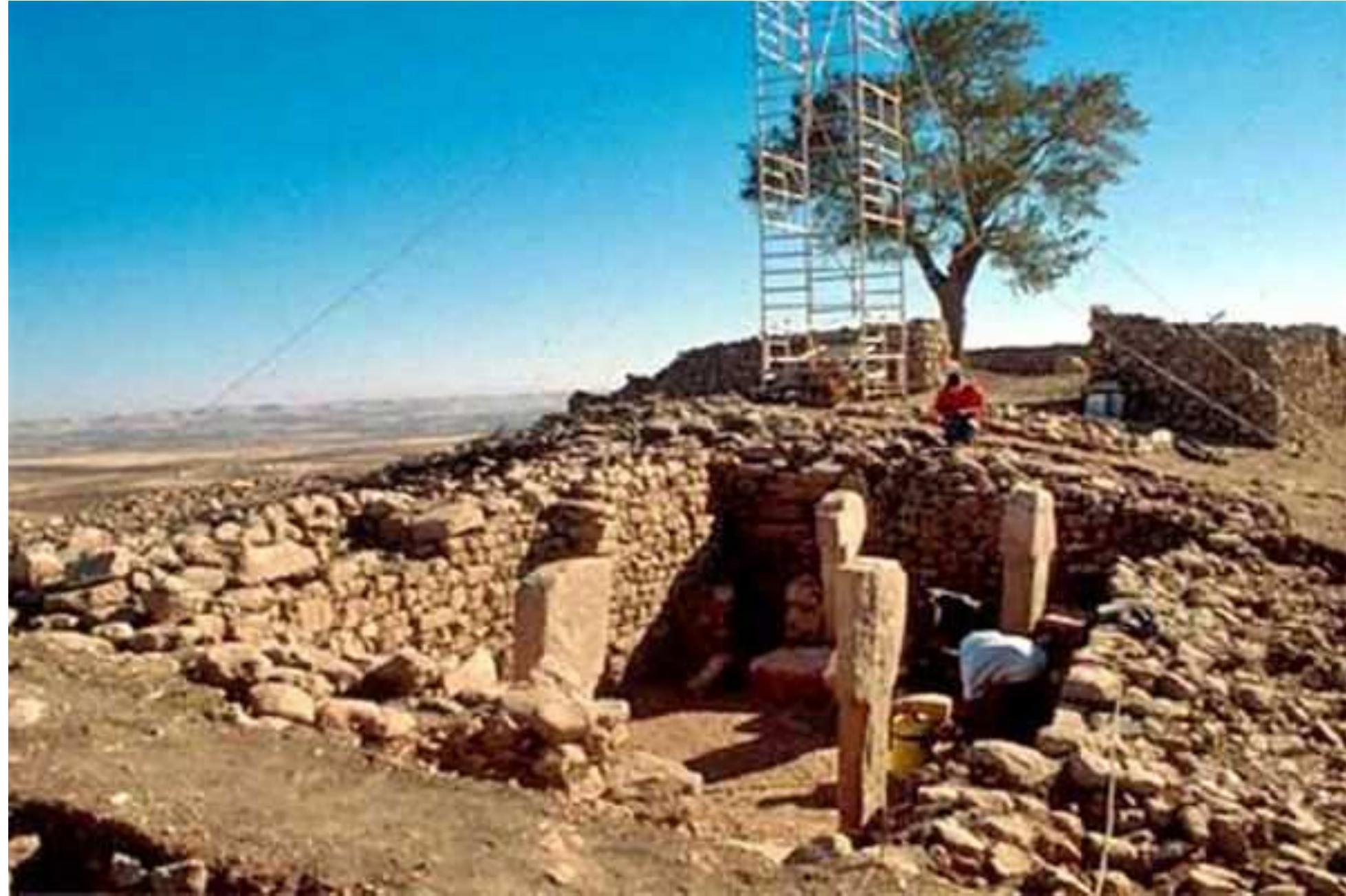 3. a rectangular stone enclosure at gobekli tepe, with four