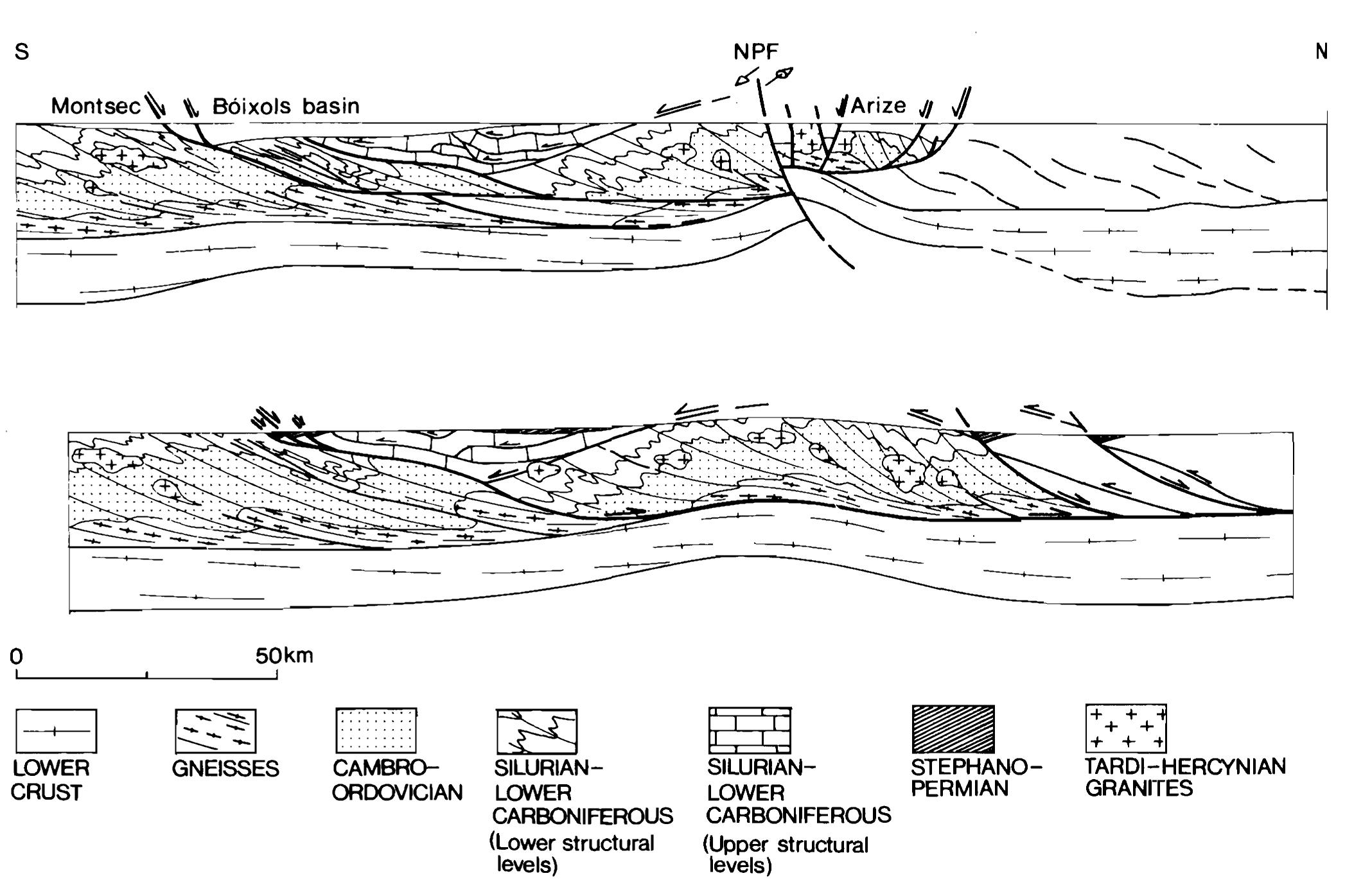(a) ecors restored cross-section showing the pre-collisional
