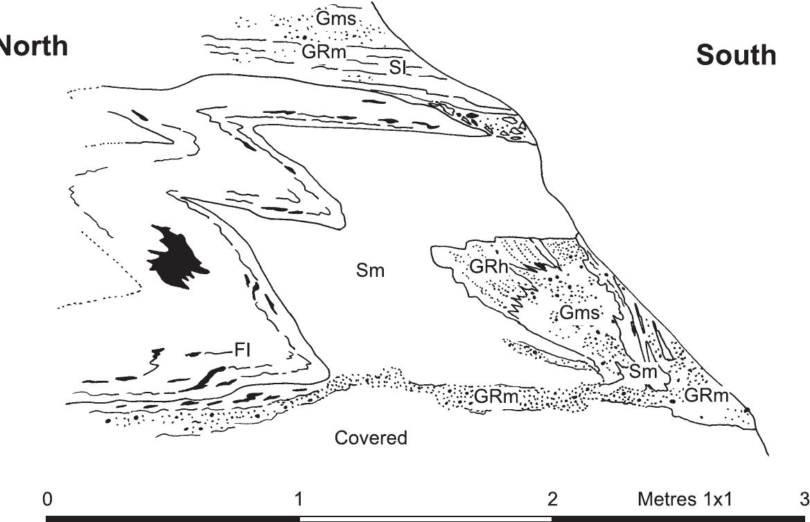 Scale diagram of section m1b, see fig. 4 for location.