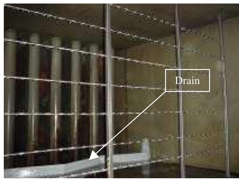 Special channel system for water drain drain flow should be