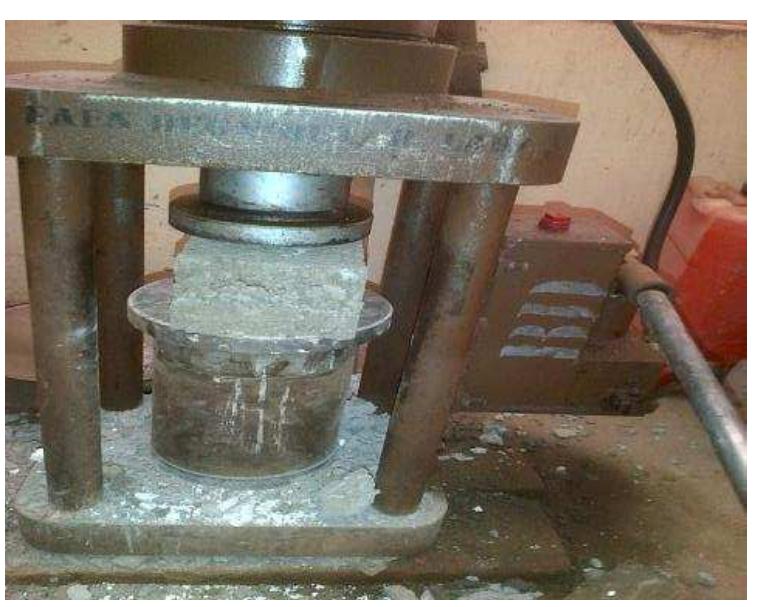 Shows the hydraulic compression machine while plate xix