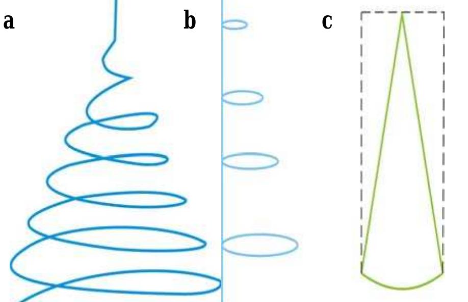 Schematical diagrams of the whipping motion of jet during