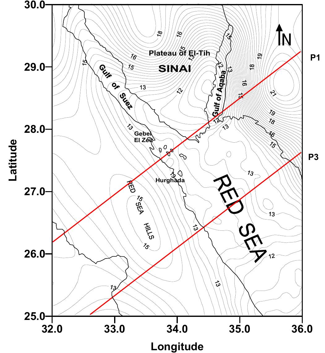 Geoid map of the northern red sea region based on satellite