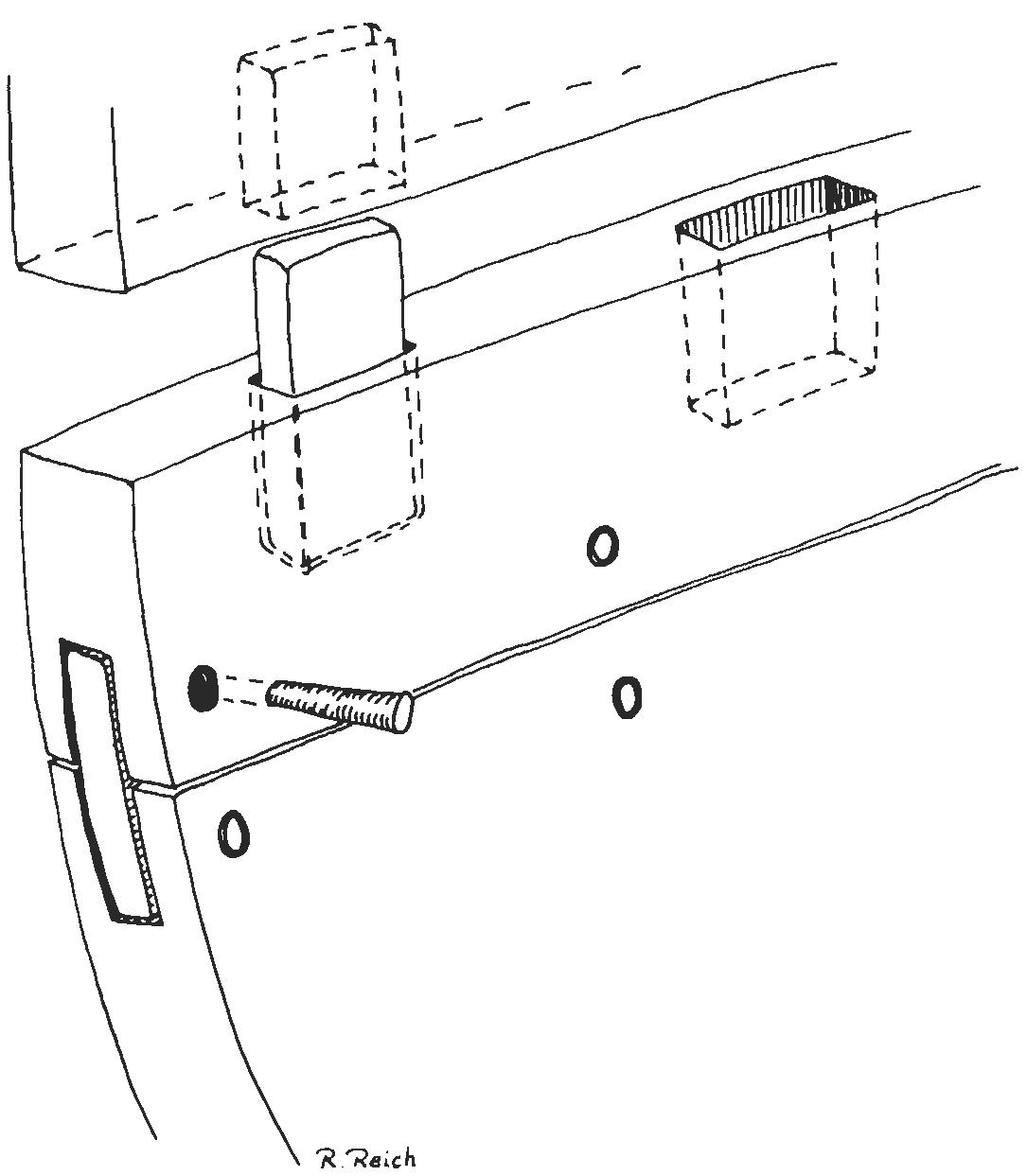 5. mortise-and-tenon joints, schematic line drawing.