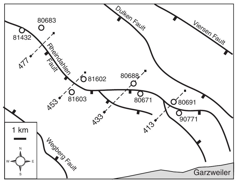 Map (extent indicated in fig. 5) showing the locations of