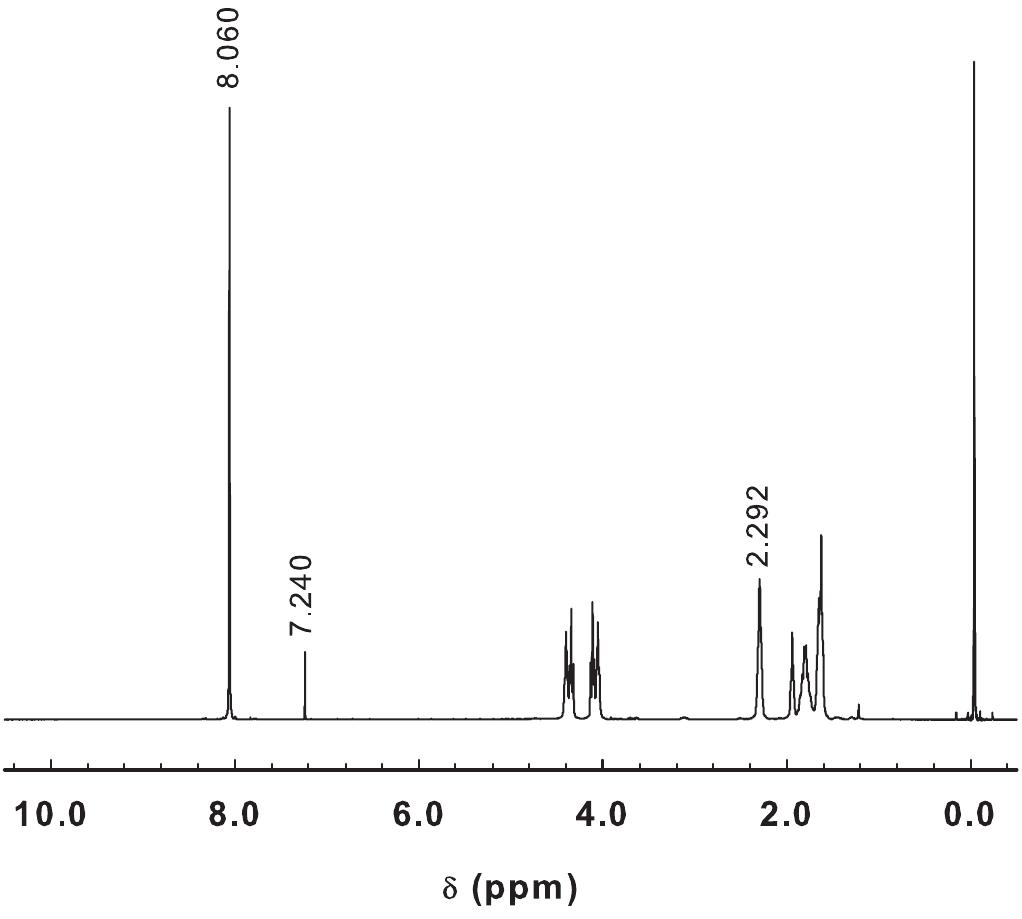 'h nmr spectrum of pbat with aromatic peak at 6 = 8.06 ppm,