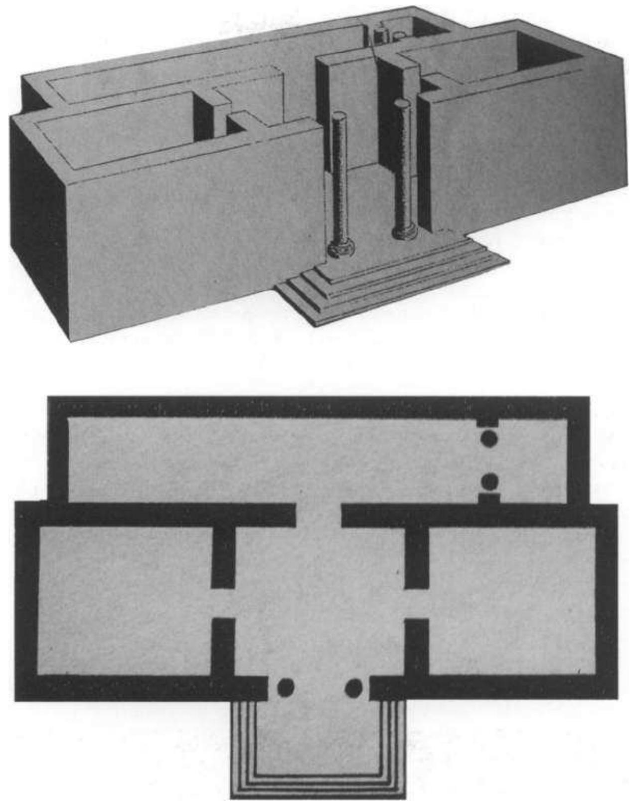 Suggested ground-plan and elevation of monument x (according